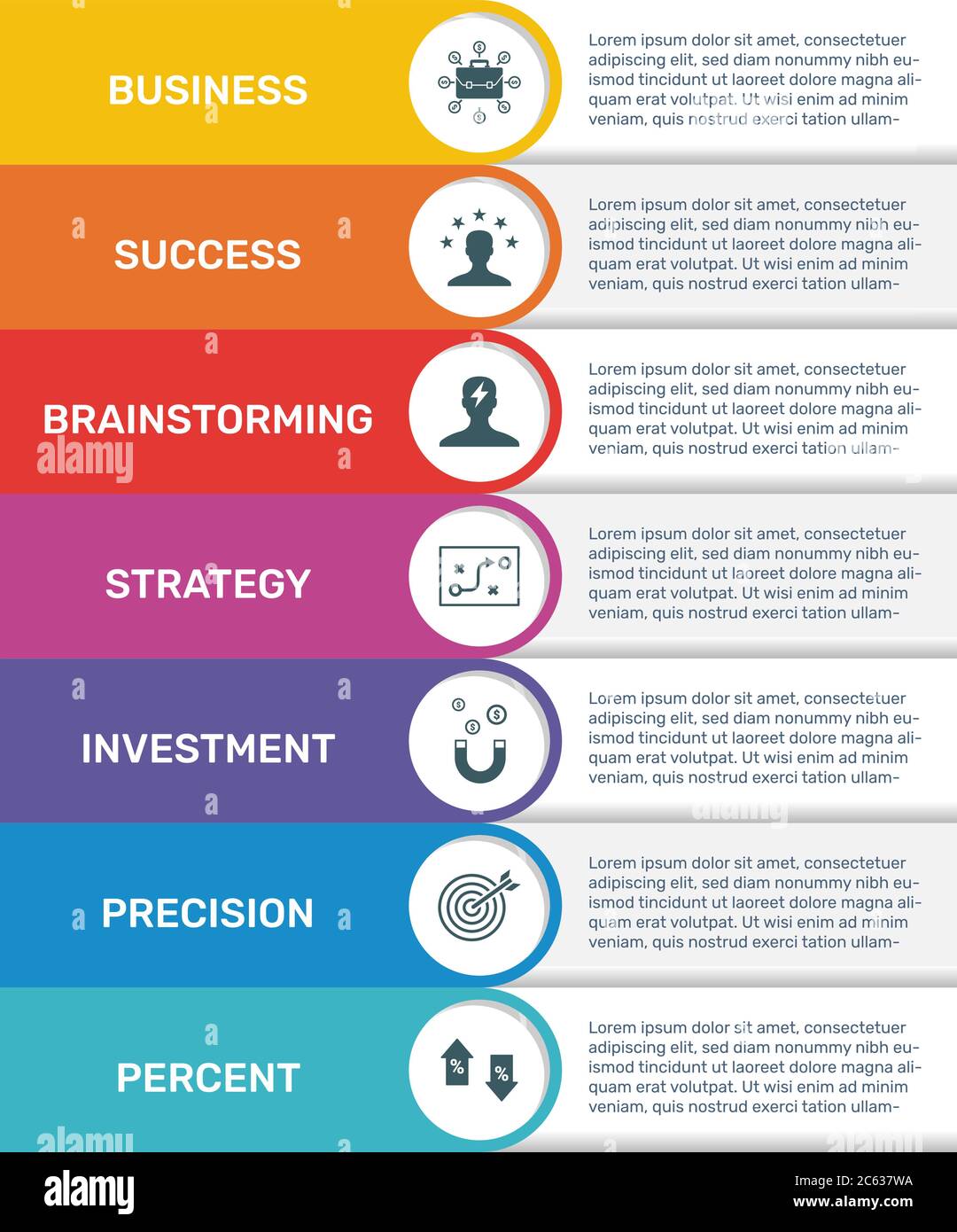 Vector Infographic banner template Business. Modern flat color design ...