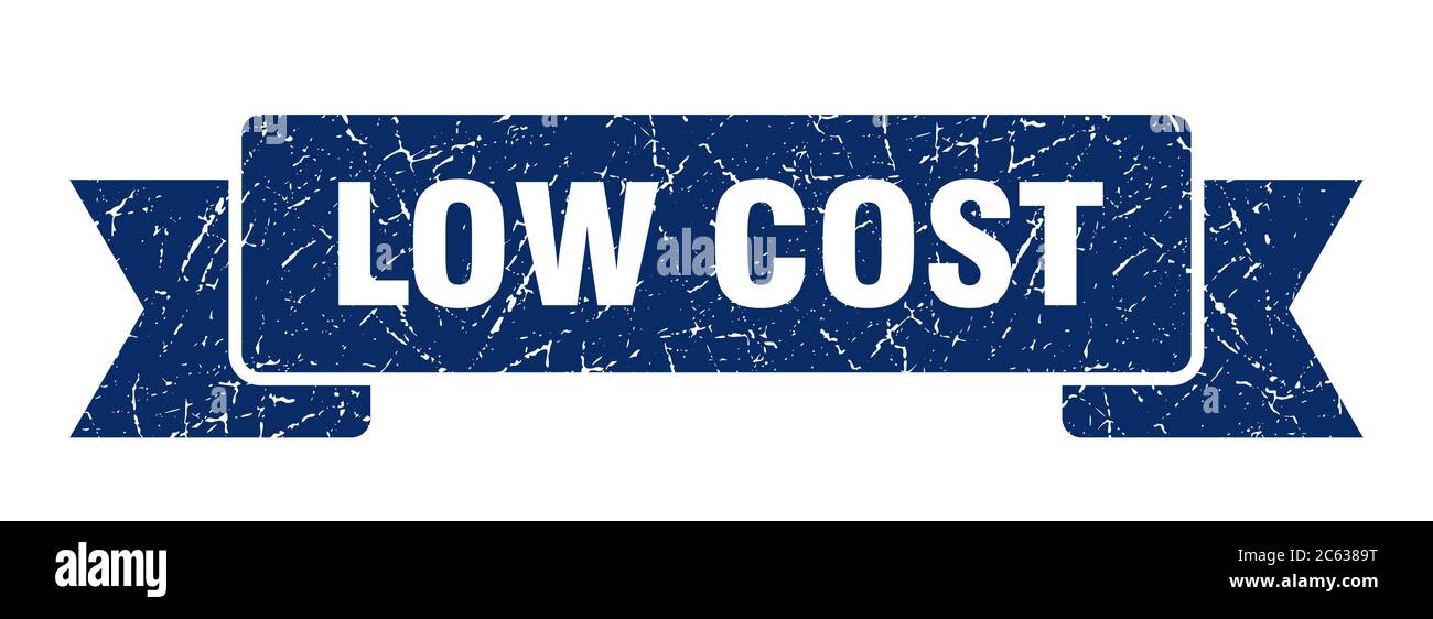 low cost ribbon. low cost grunge band sign. low cost banner Stock ...