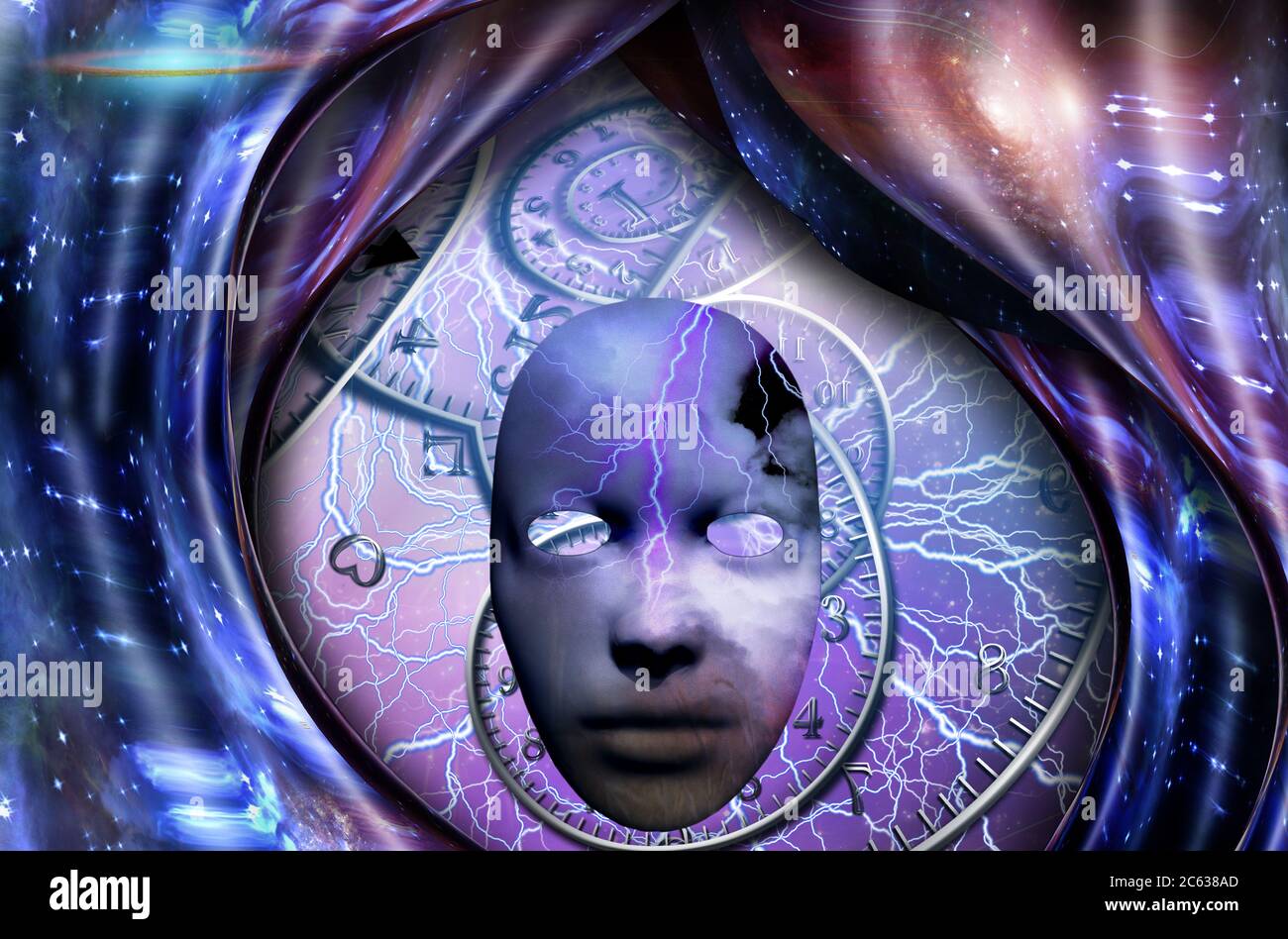 Mask with lightning Stock Photo - Alamy