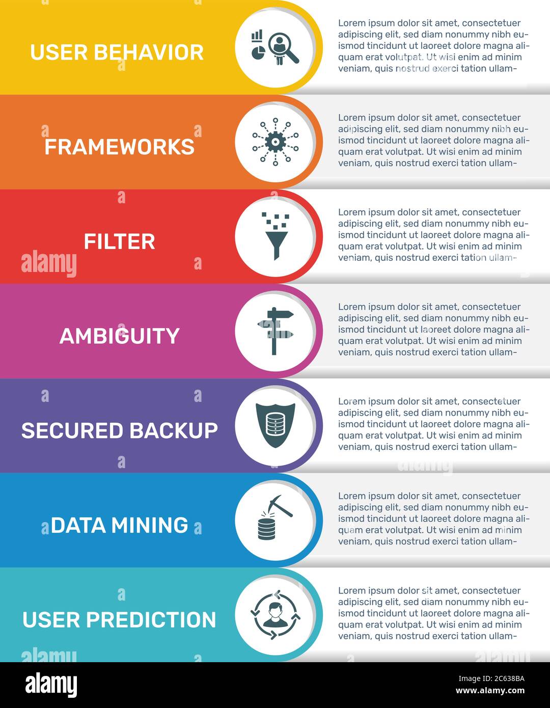 Vector Infographic banner template Big Data. Modern flat color design ...
