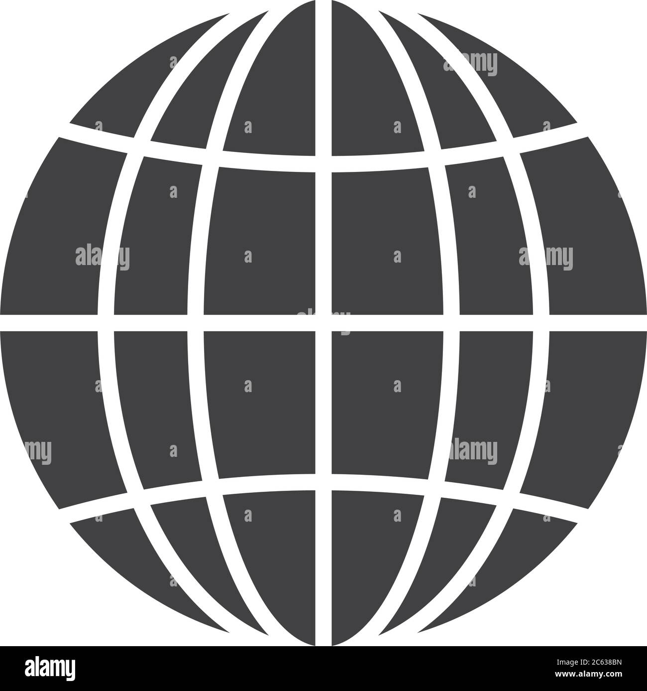 global network sphere icon over white background, silhouette style ...