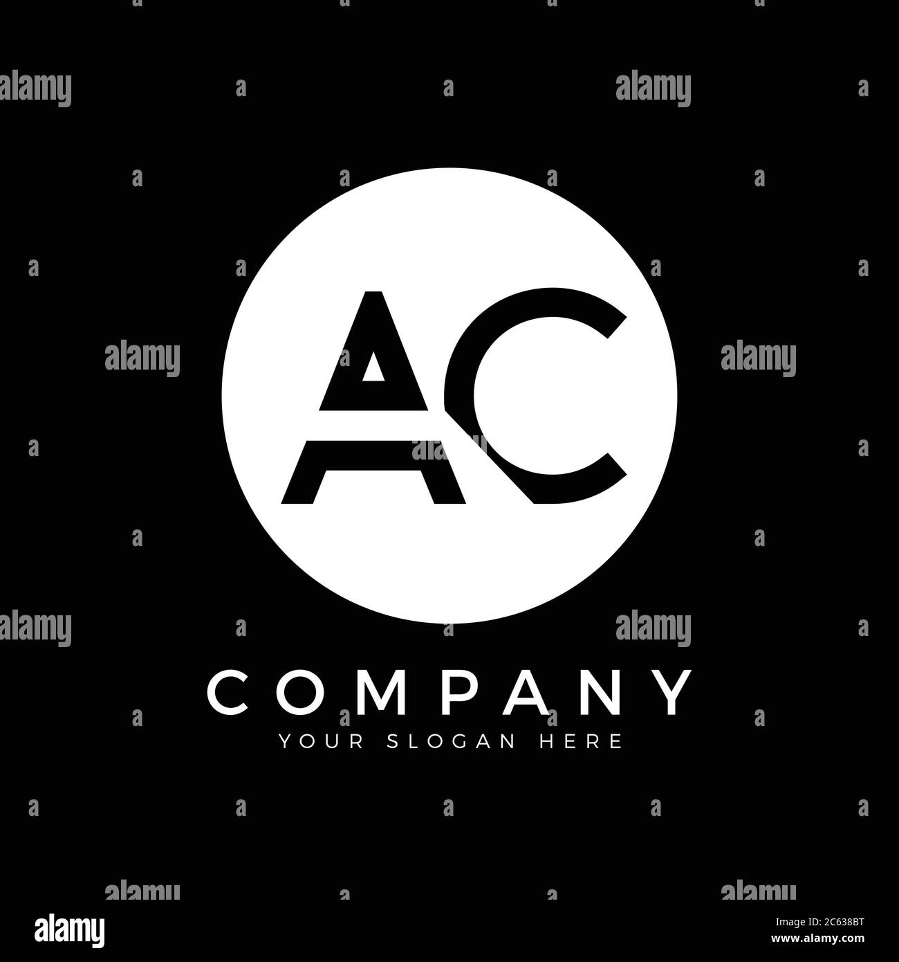 AC Logo Design Business Typography Vector Template. Creative Linked ...
