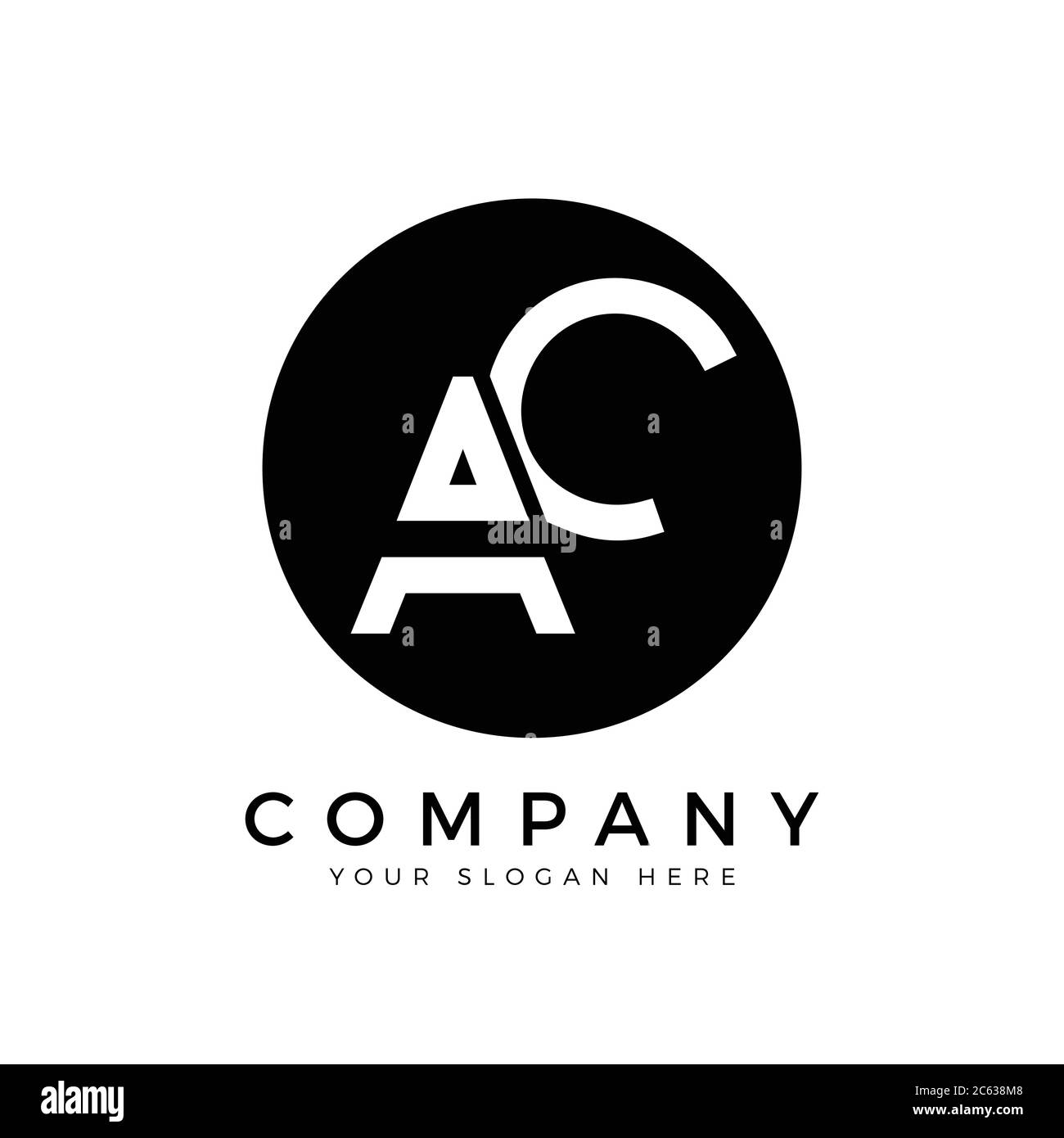 AC Logo Design Business Typography Vector Template. Creative Linked ...