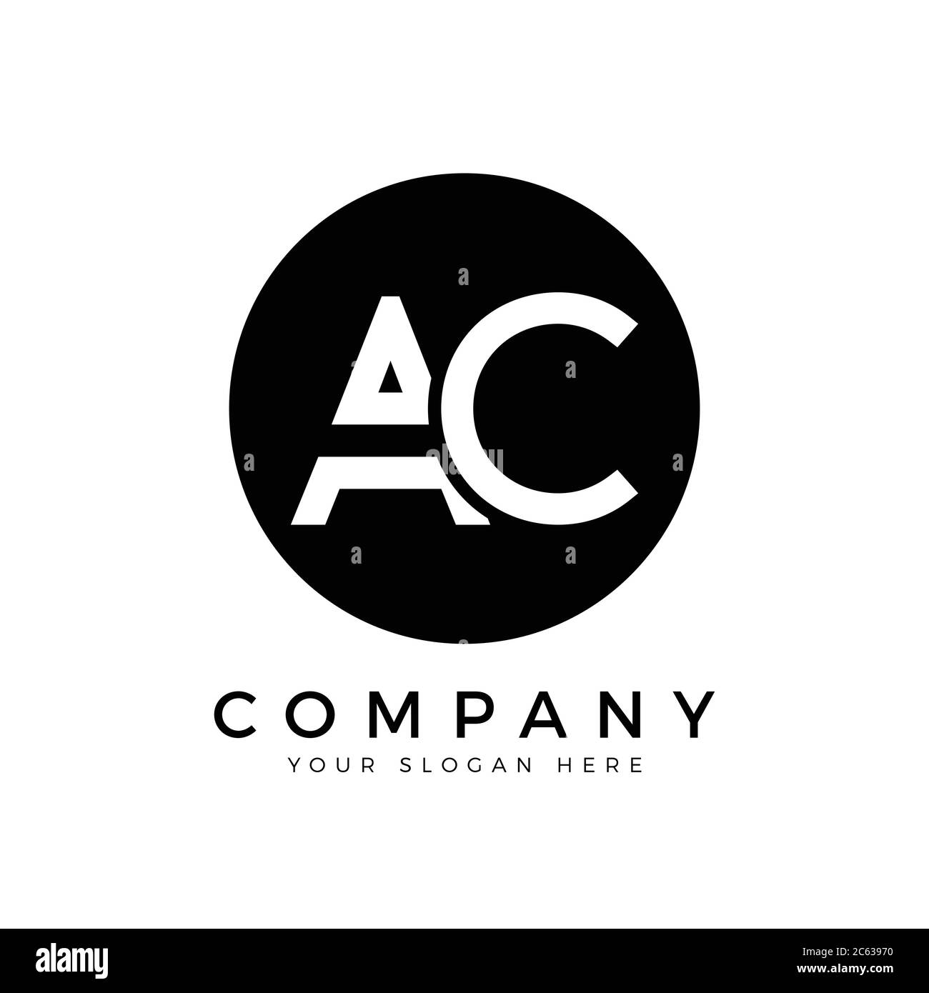 AC Logo Design Business Typography Vector Template. Creative Linked ...