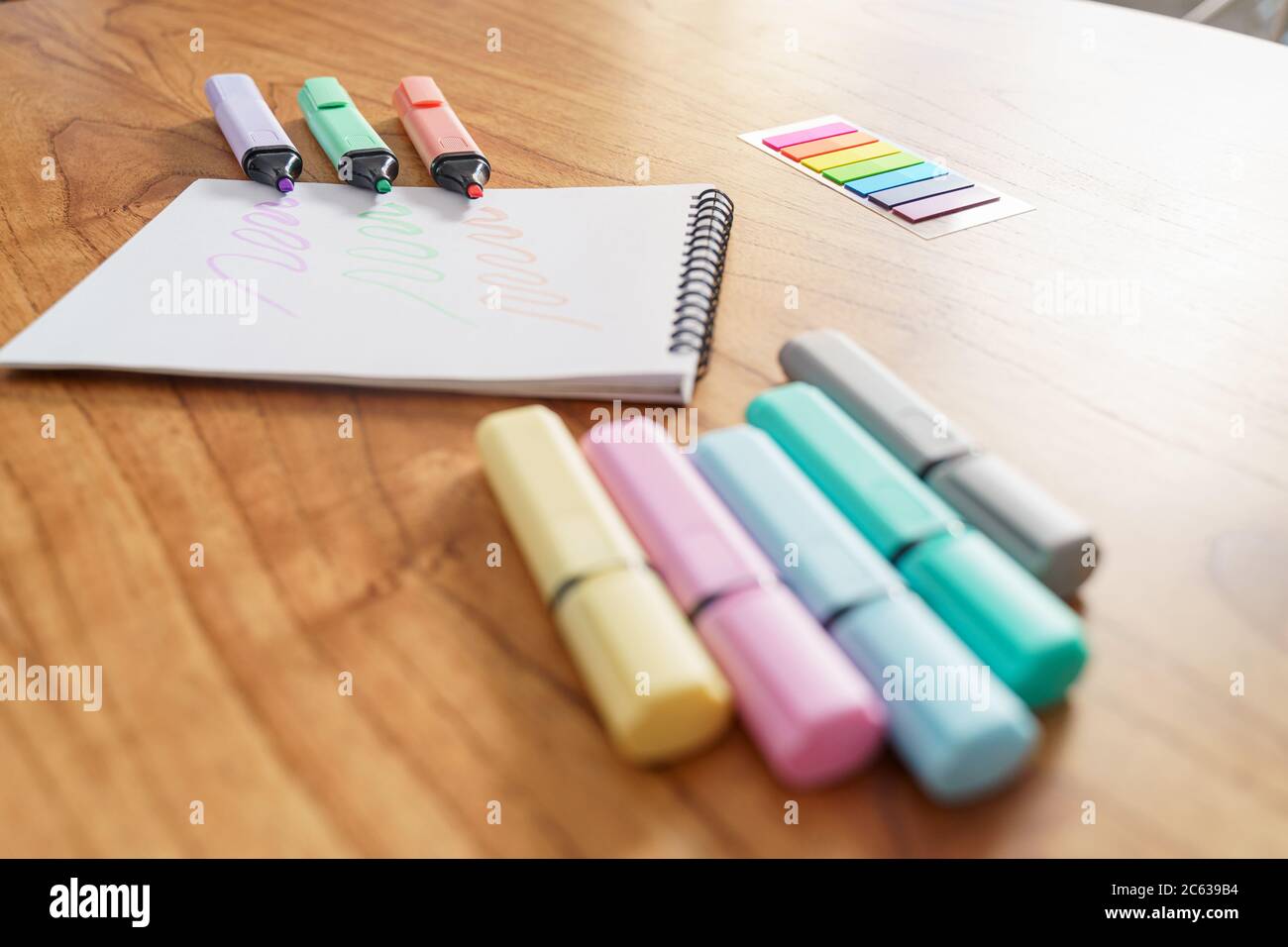 Drawing on a white sheet with a color highlighter Stock Photo - Alamy