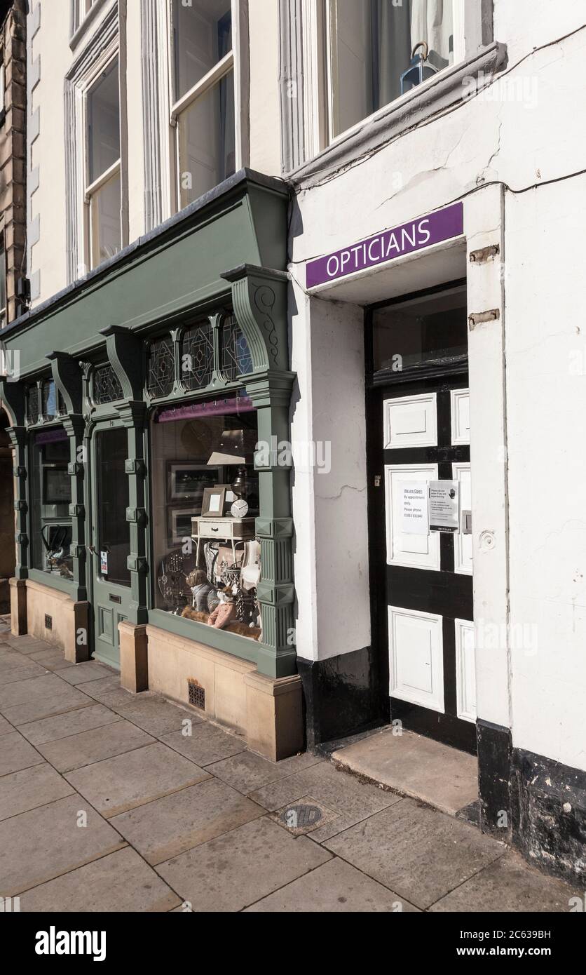 Opticians shop in Barnard Castle,England,UK, popular town for testing ...