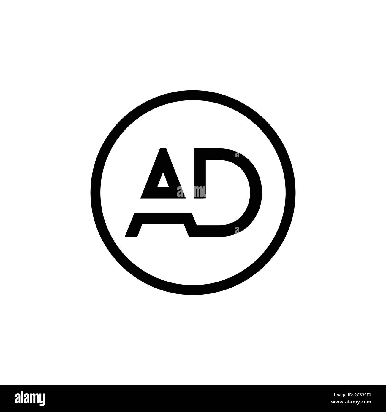 AD Logo Design Business Typography Vector Template. Creative Linked ...