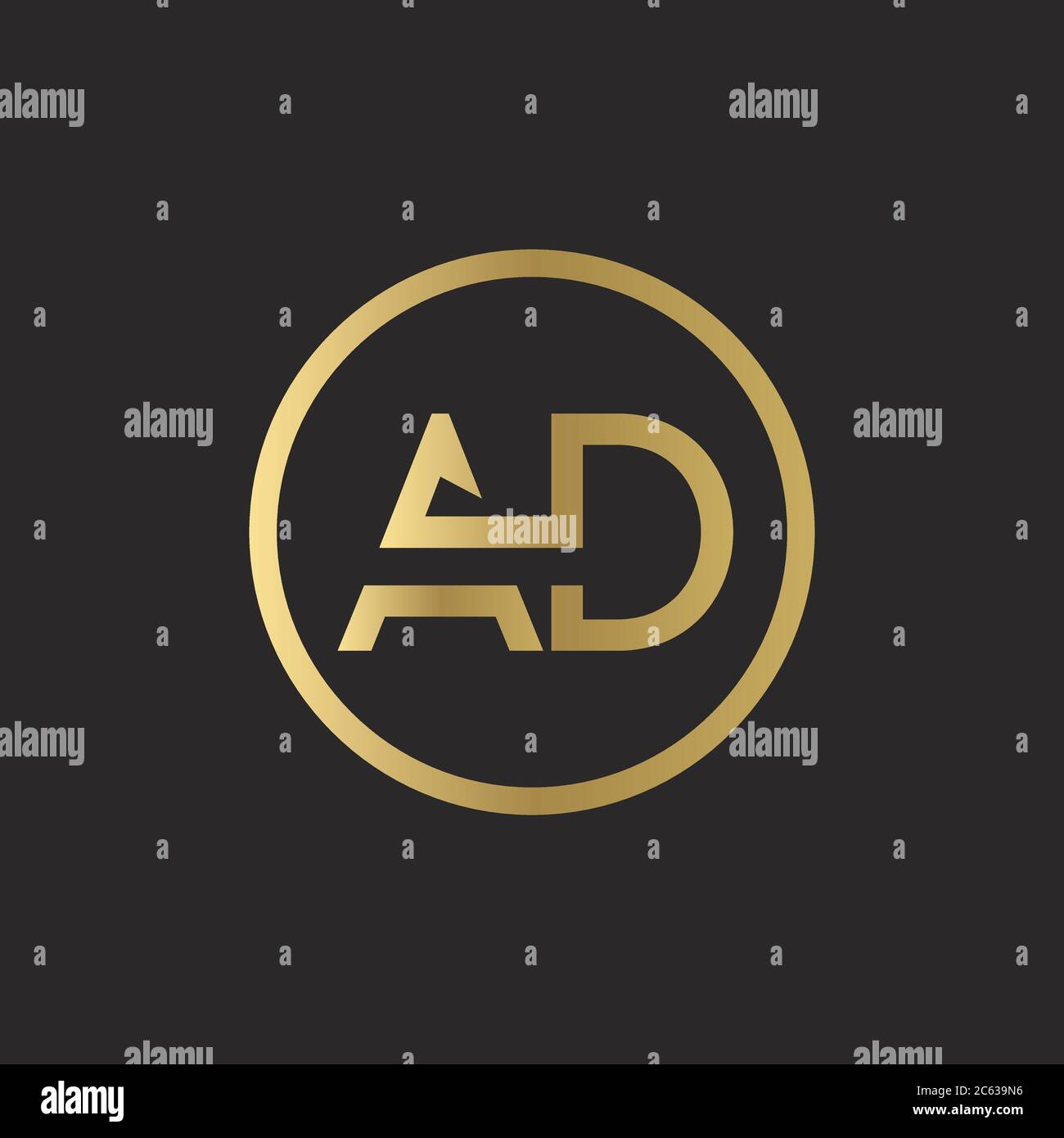 AD Logo Design Business Typography Vector Template. Creative Linked ...