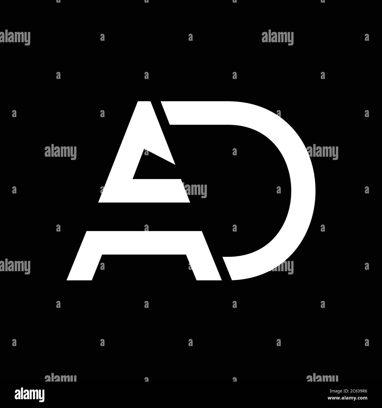 AD Logo Design Business Typography Vector Template. Creative Linked ...