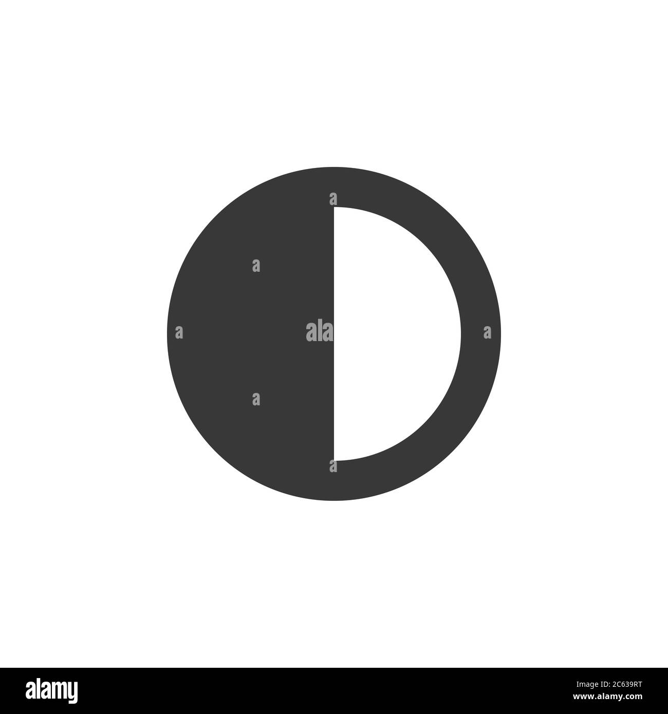 Moon phase. First Quarter. Isolated icon. Weather glyph vector ...