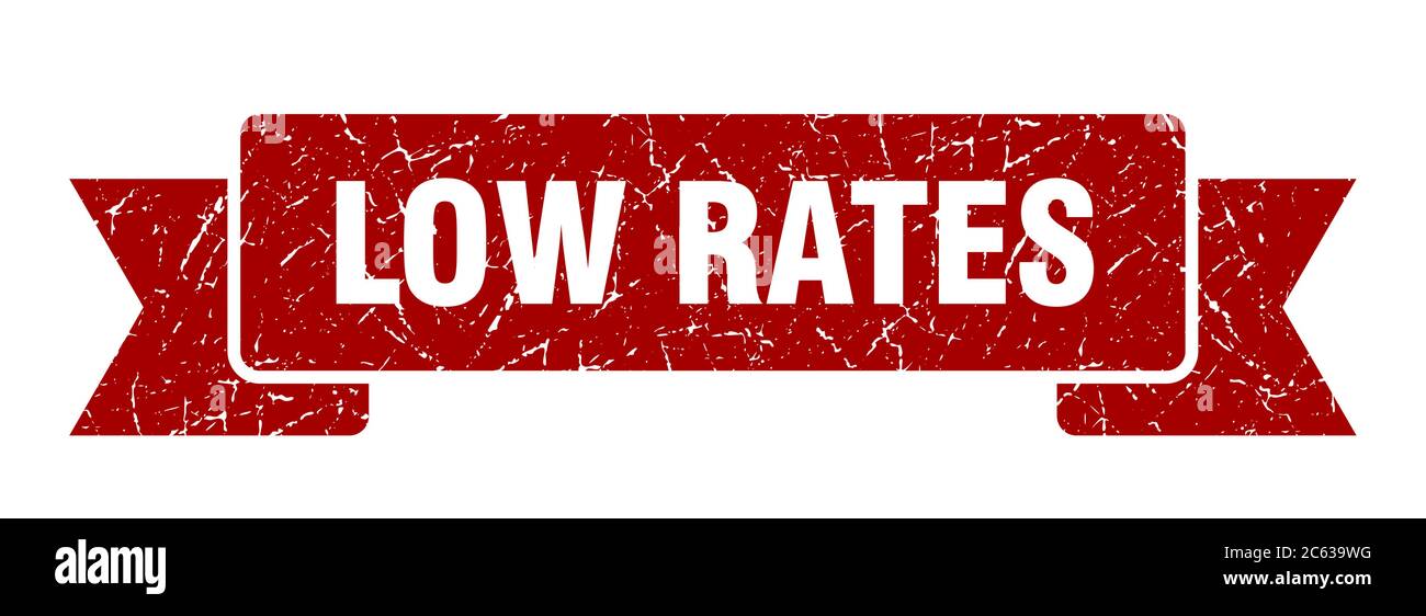 low rates ribbon. low rates grunge band sign. low rates banner Stock ...
