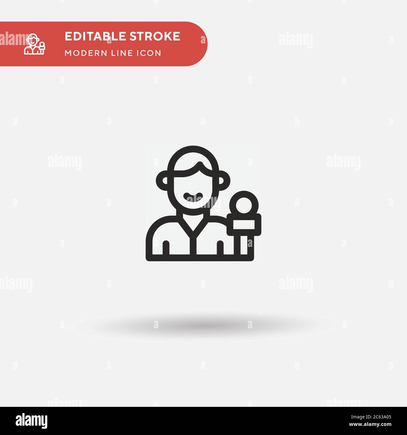 News Reporter Simple vector icon. Illustration symbol design template ...