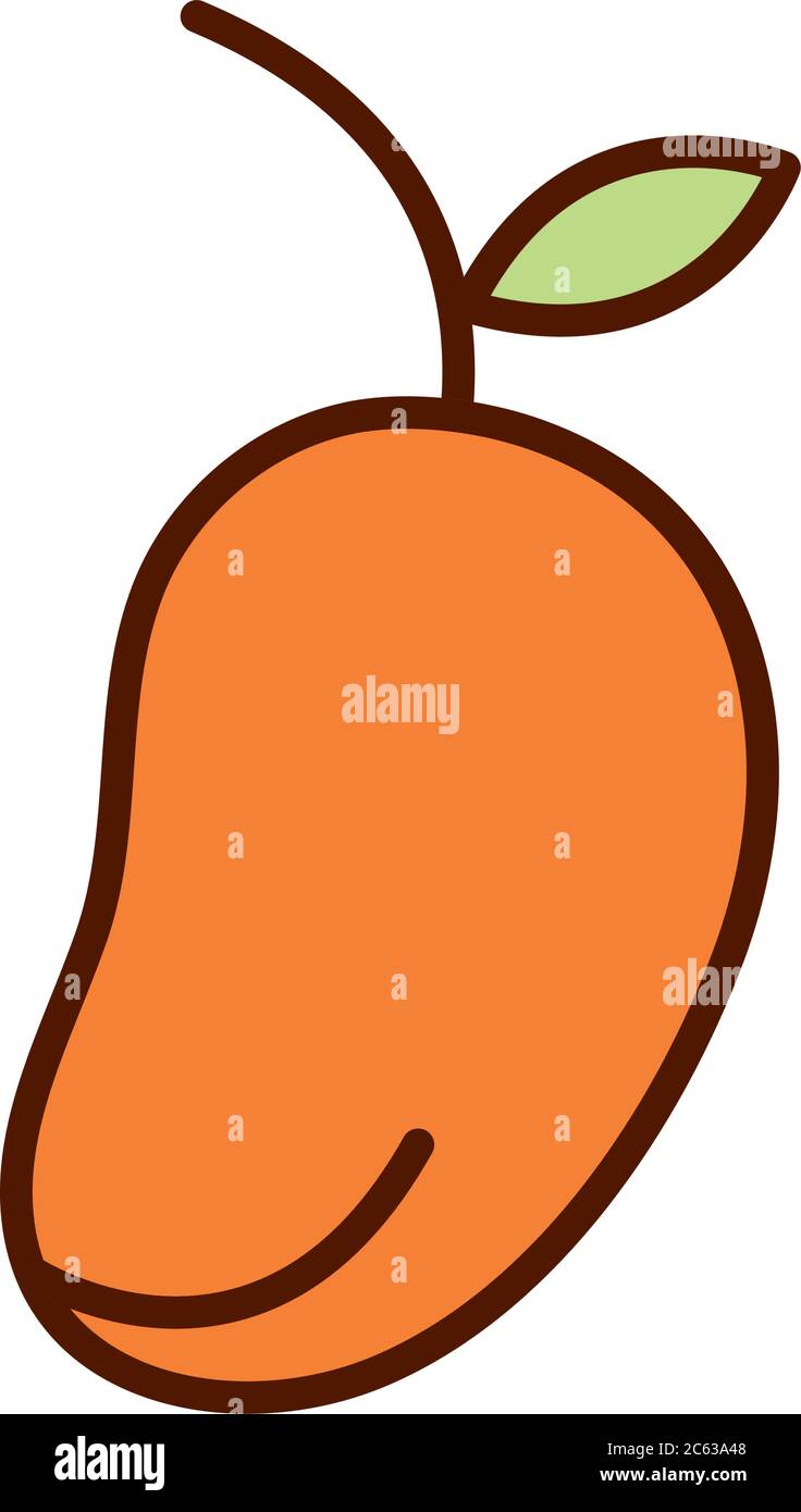 healthy food fresh fruit mango product line and fill style icon vector ...