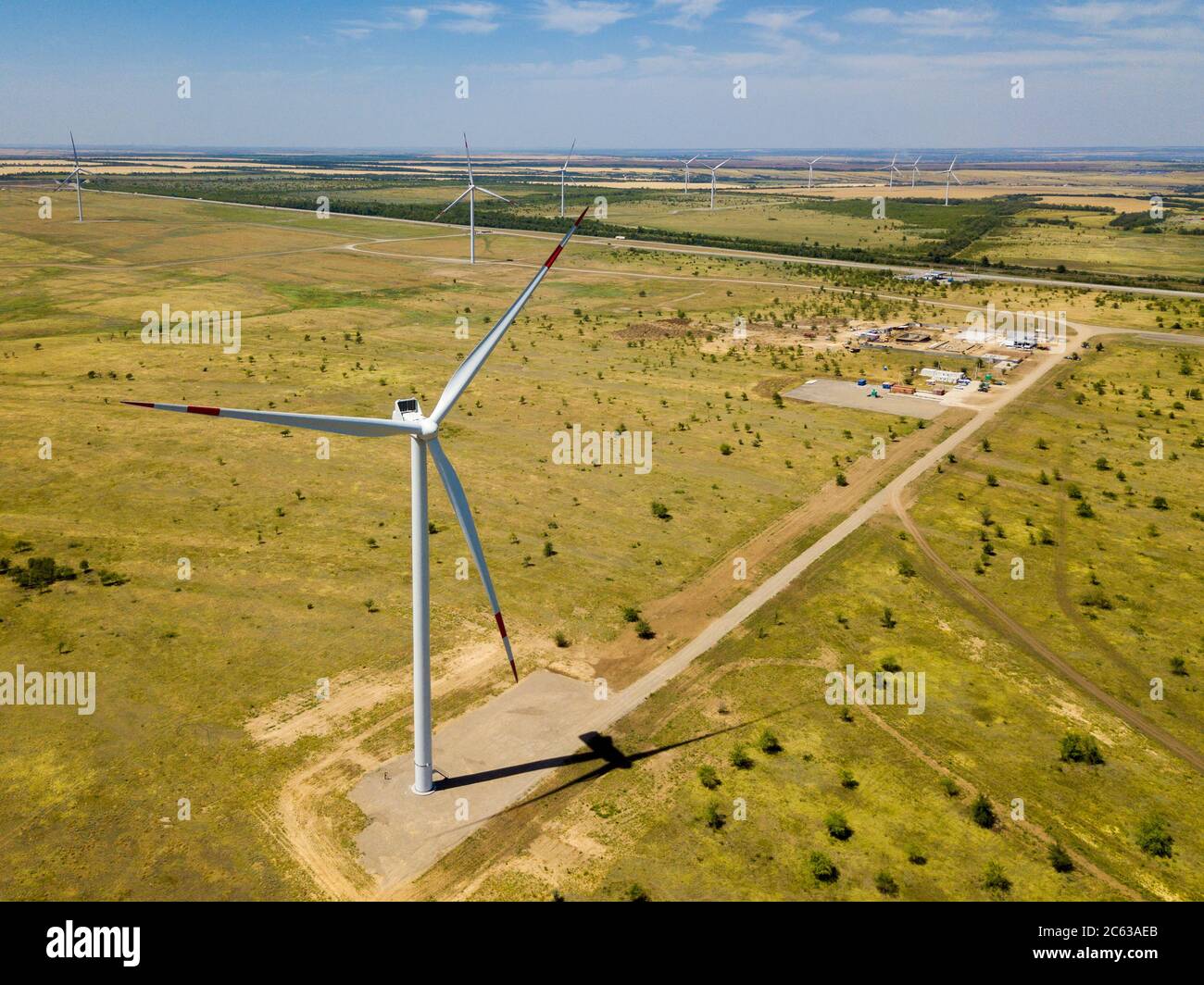 Alternate energy power source wind generator farm in Russia Stock Photo ...