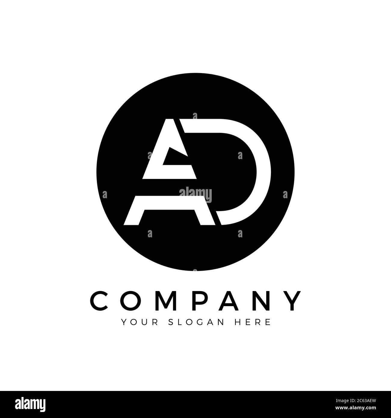 AD Logo Design Business Typography Vector Template. Creative Linked ...
