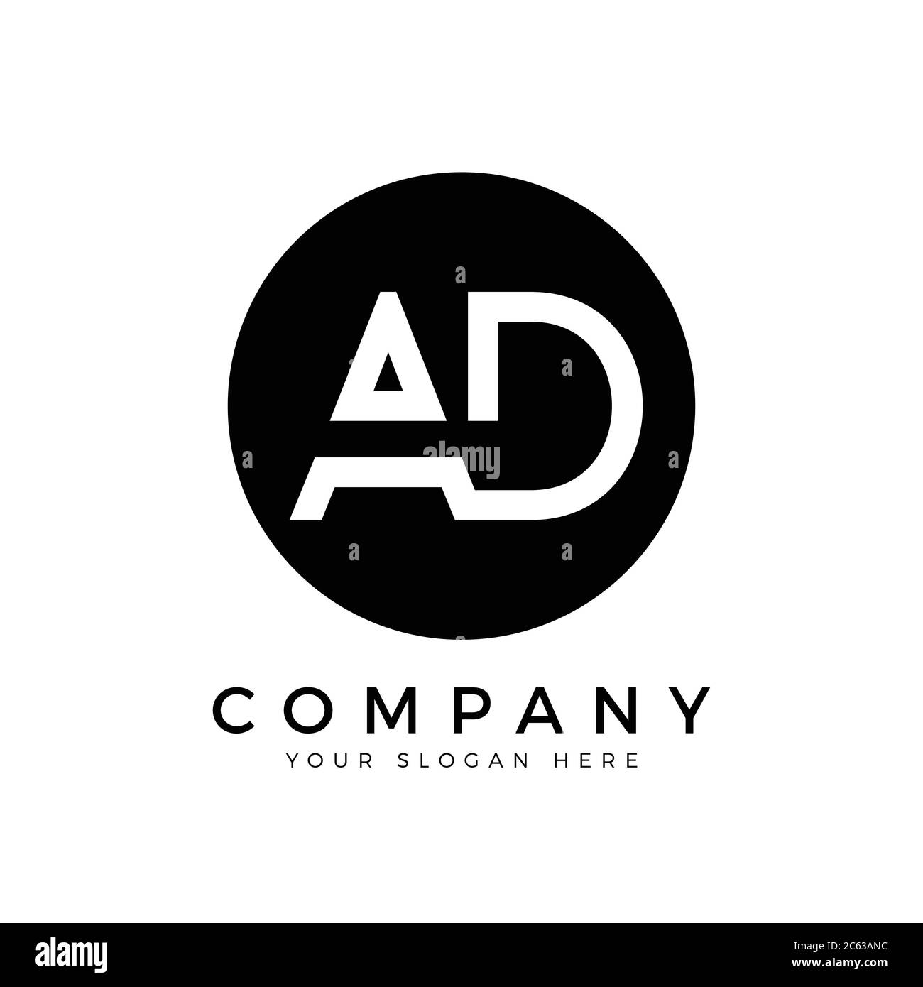 AD Logo Design Business Typography Vector Template. Creative Linked ...