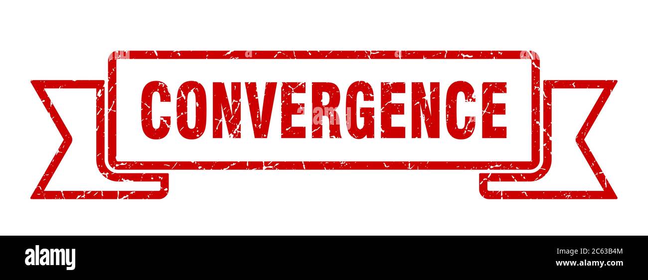 convergence ribbon. convergence grunge band sign. convergence banner ...