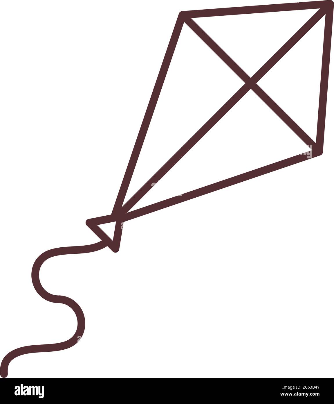 baby kite toy, object newborn template line design icon vector ...