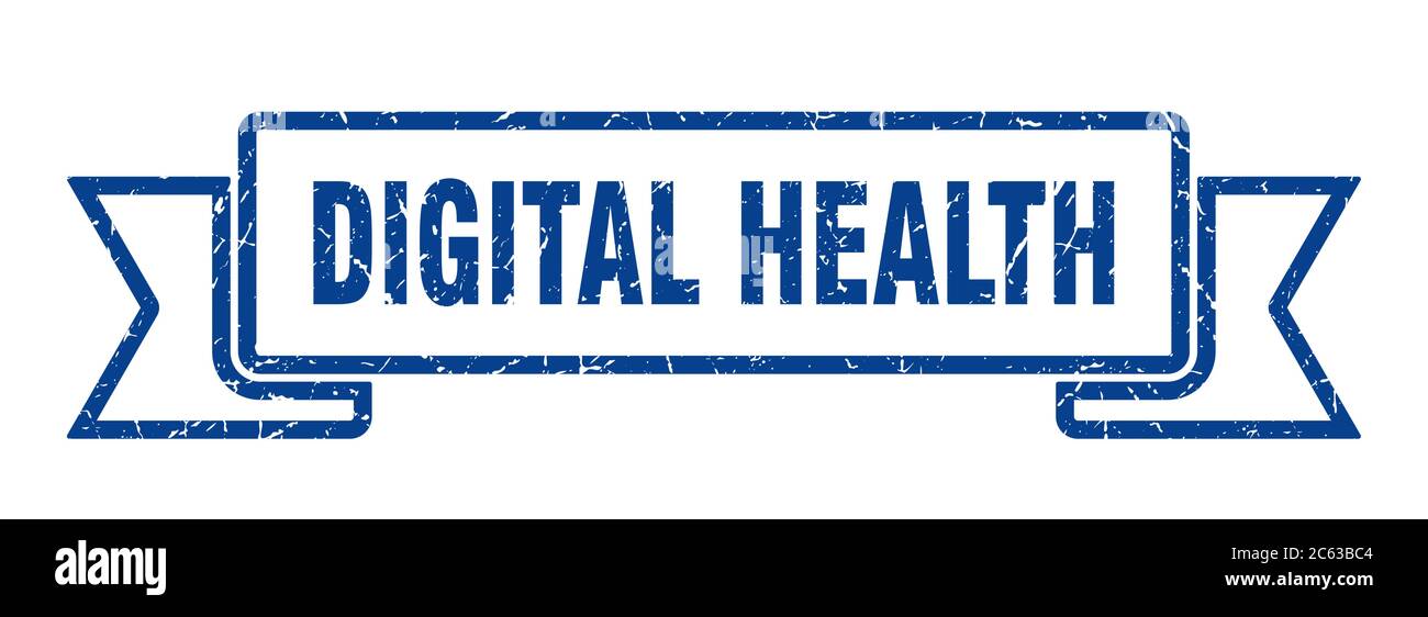 digital health ribbon. digital health grunge band sign. digital health ...