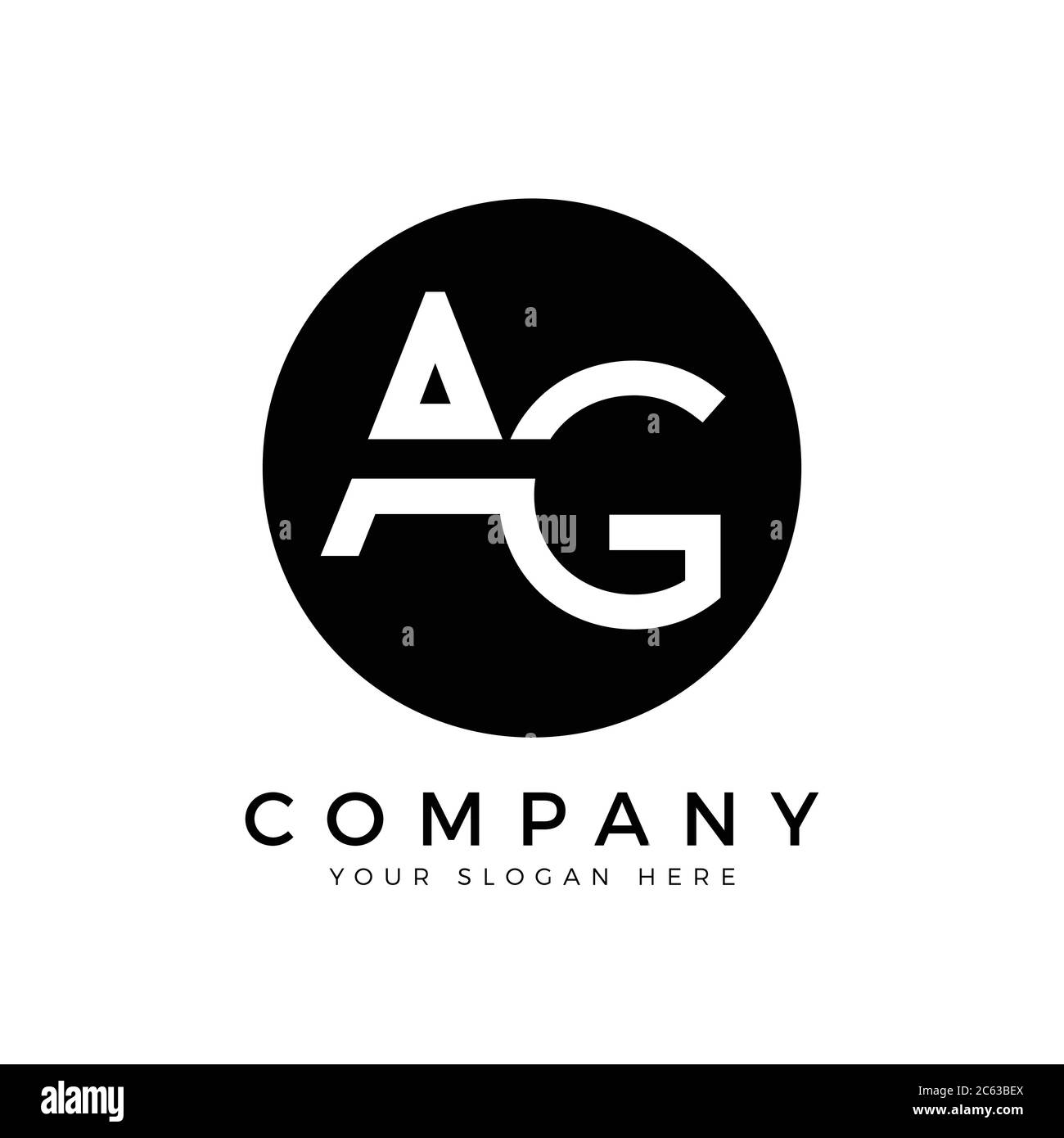 AG Logo Design Business Typography Vector Template. Creative Linked ...