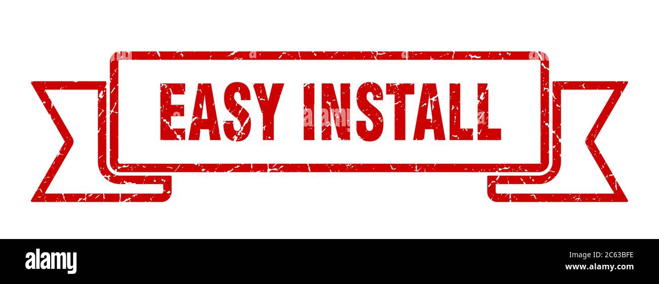 easy install ribbon. easy install grunge band sign. easy install banner ...