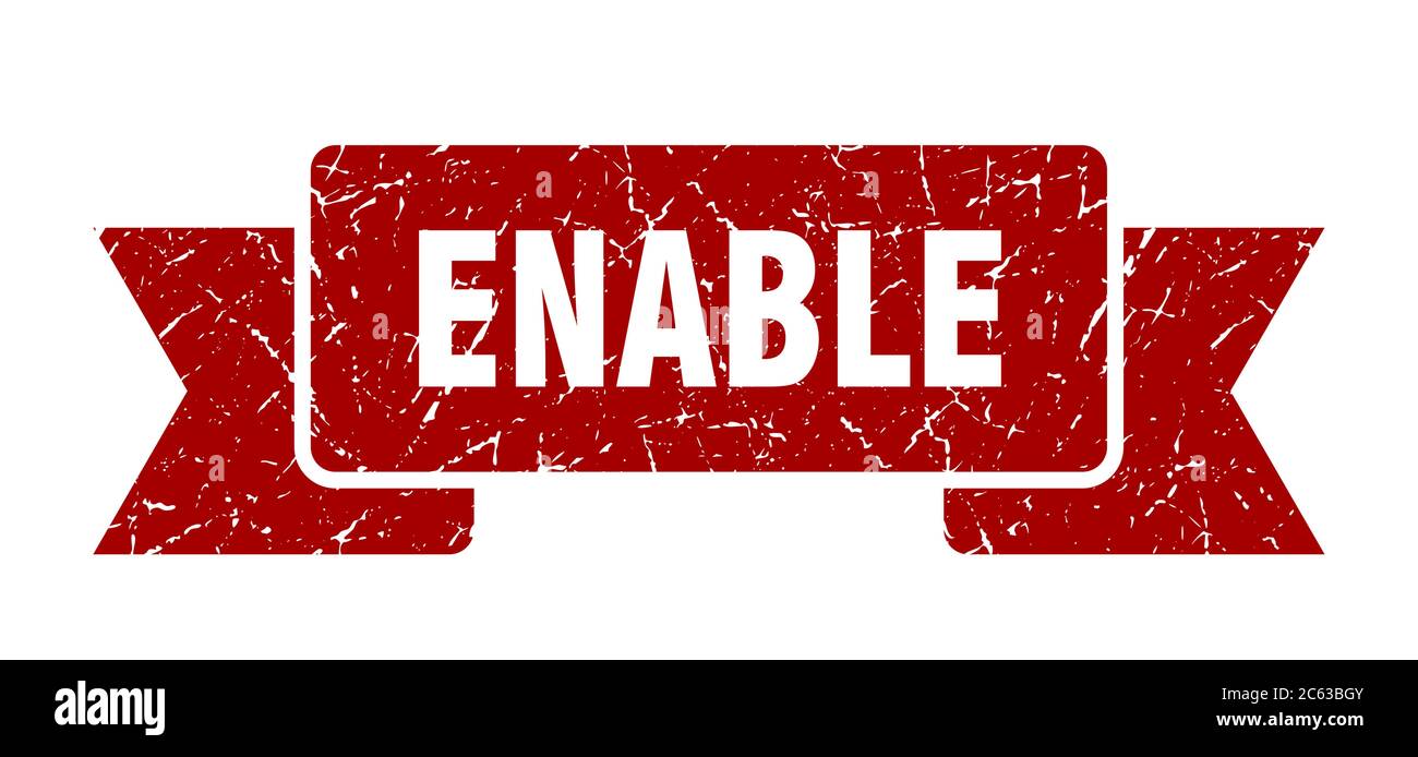 enable ribbon. enable grunge band sign. enable banner Stock Vector ...