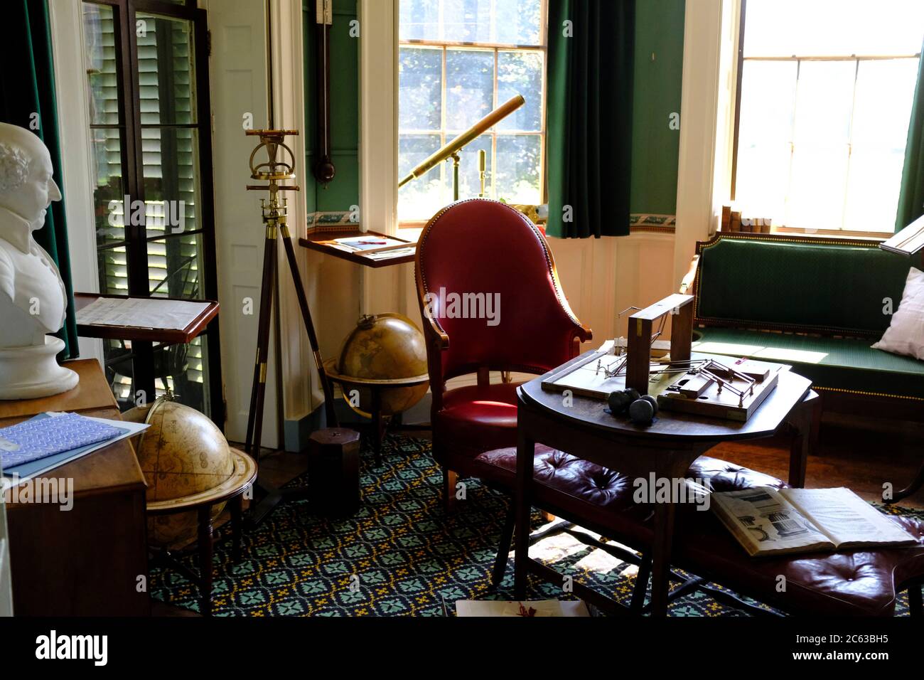 Study inside Monticello, home of Thomas Jefferson Stock Photo - Alamy