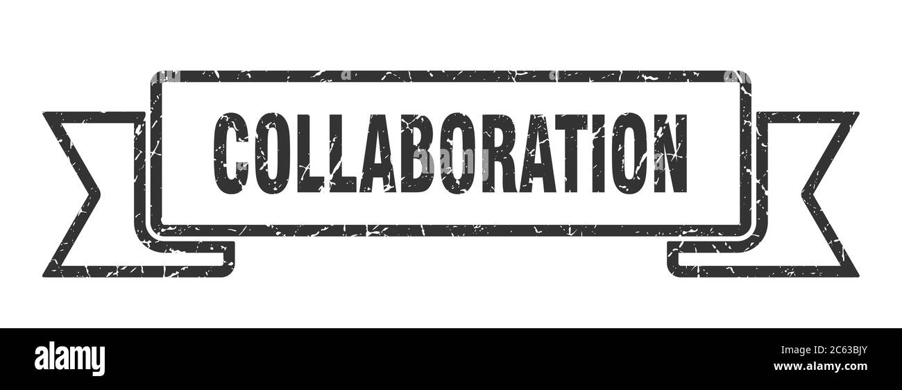 collaboration ribbon. collaboration grunge band sign. collaboration ...