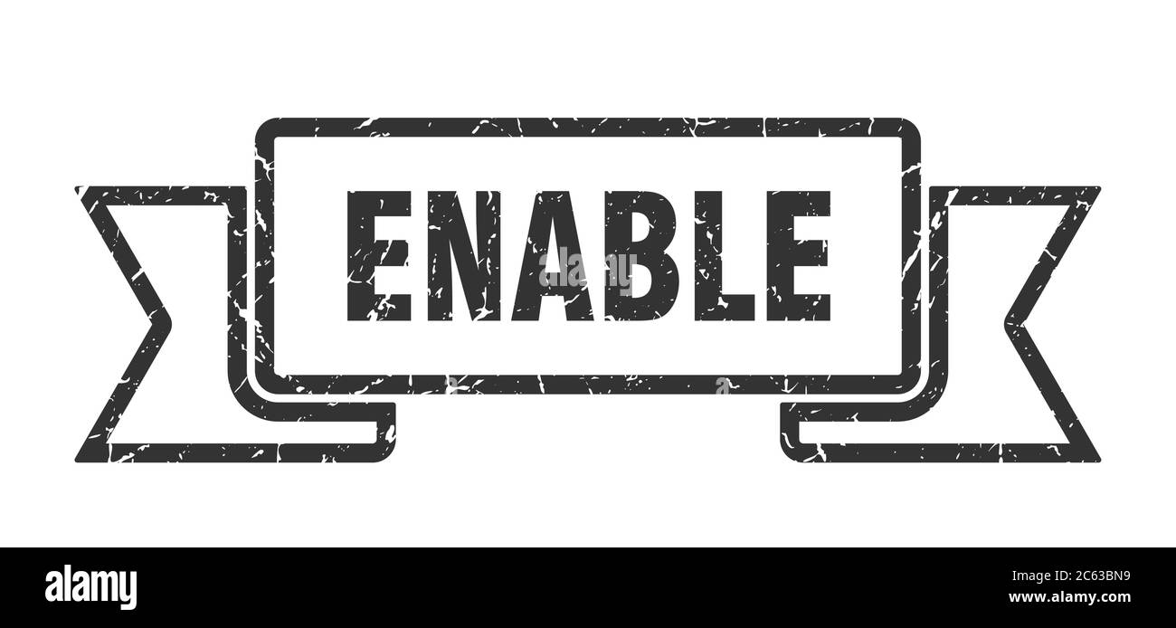 enable ribbon. enable grunge band sign. enable banner Stock Vector ...