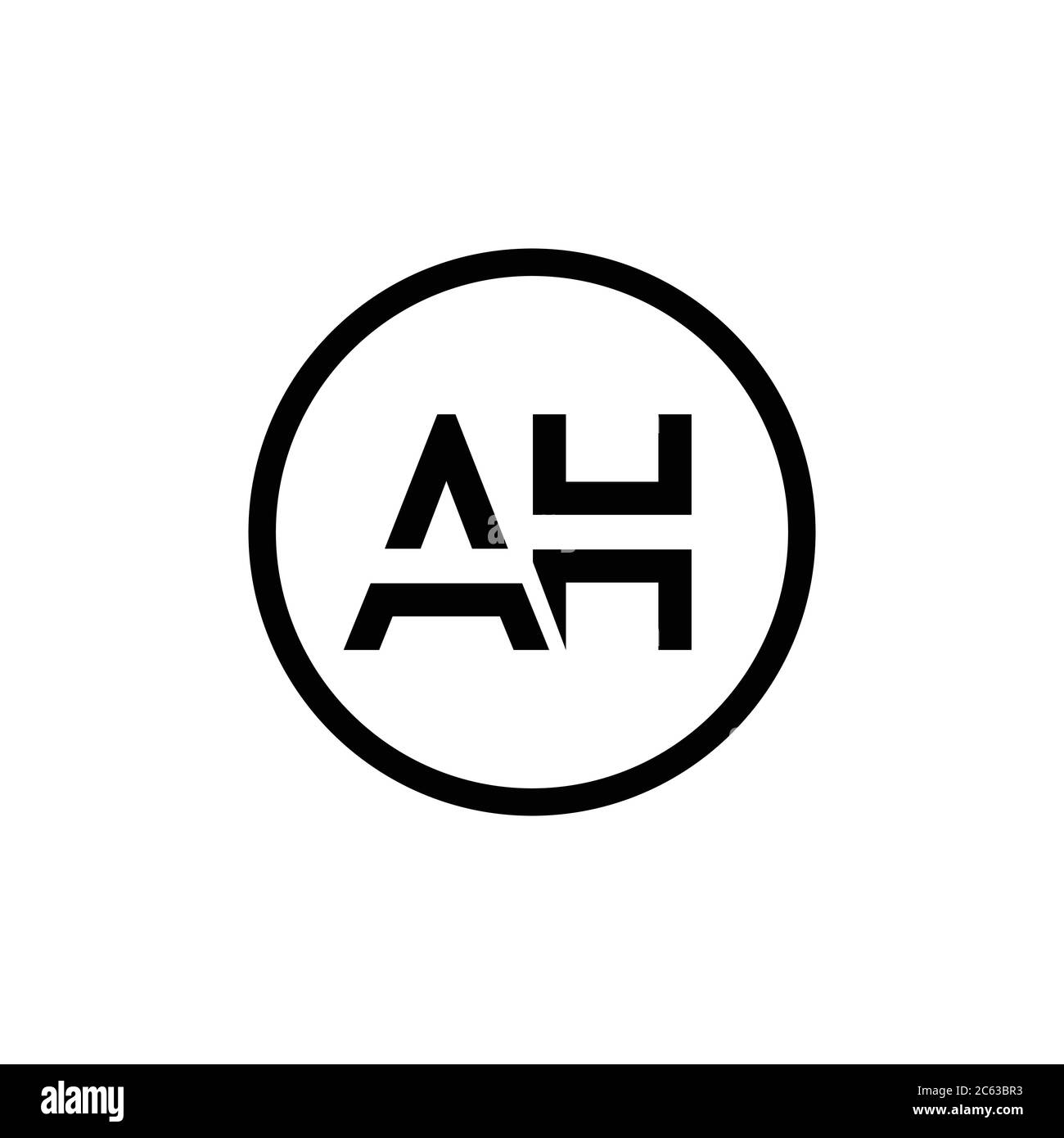 AH Logo Design Business Typography Vector Template. Creative Linked ...