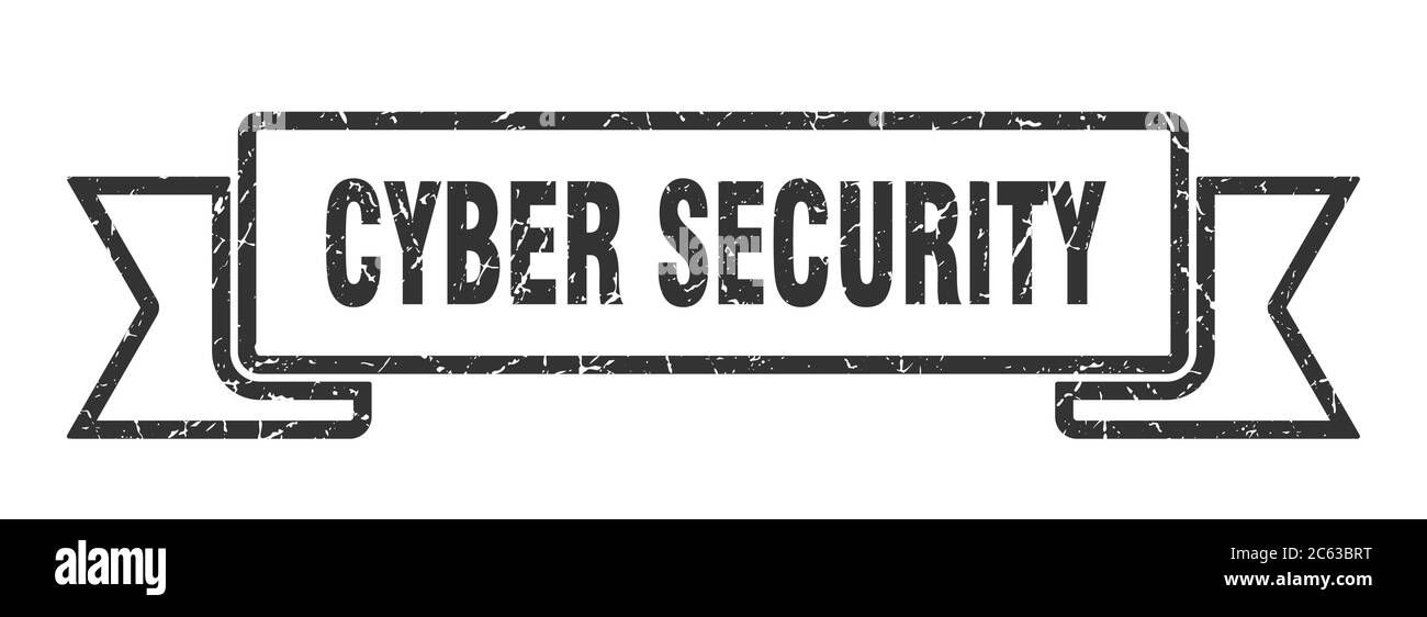 cyber security ribbon. cyber security grunge band sign. cyber security ...