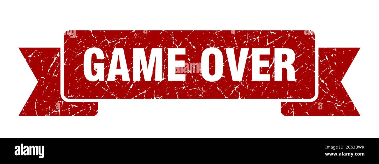 game over ribbon. game over grunge band sign. game over banner Stock ...