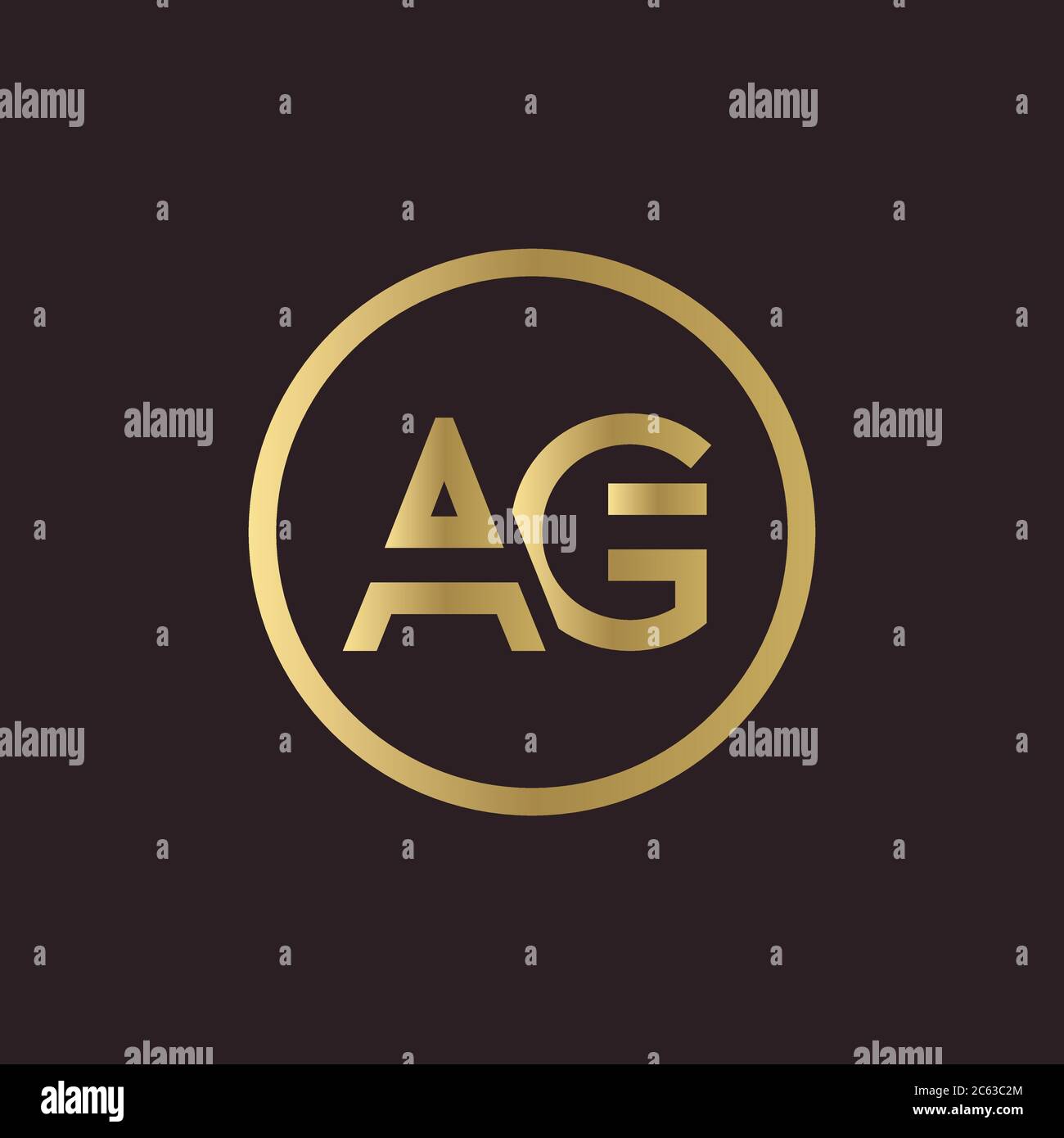 AG Logo Design Business Typography Vector Template. Creative Linked ...