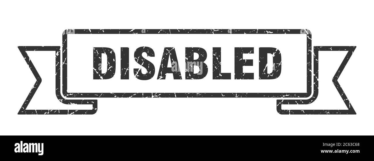 disabled ribbon. disabled grunge band sign. disabled banner Stock ...