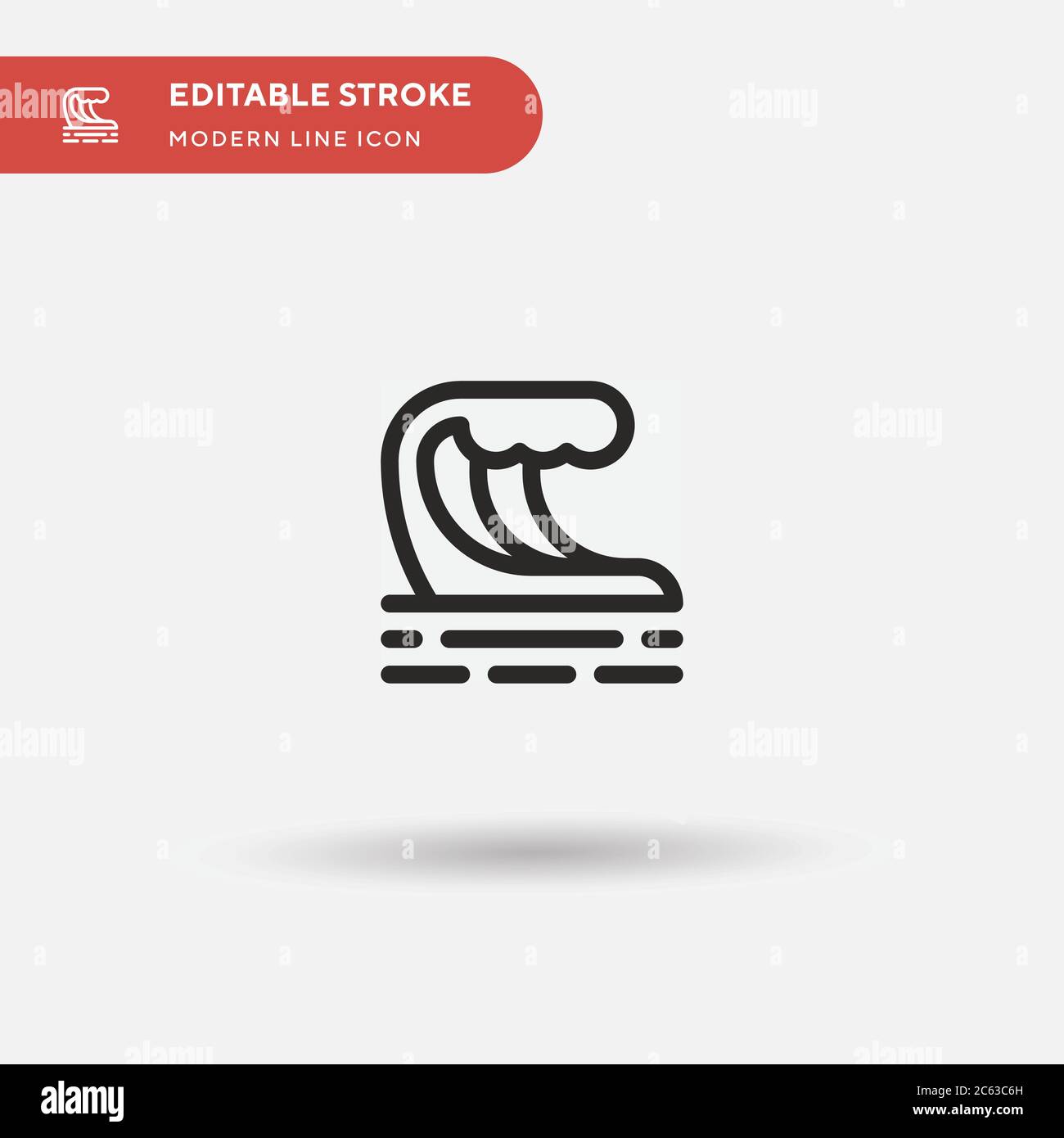 Wave Simple vector icon. Illustration symbol design template for web ...