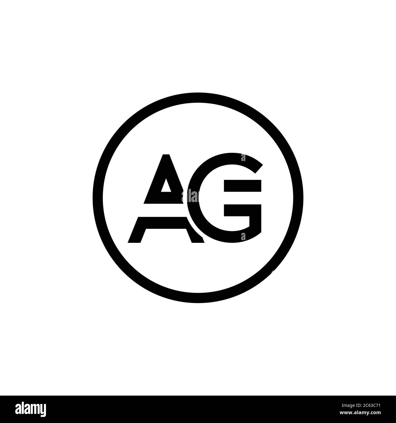 AG Logo Design Business Typography Vector Template. Creative Linked ...