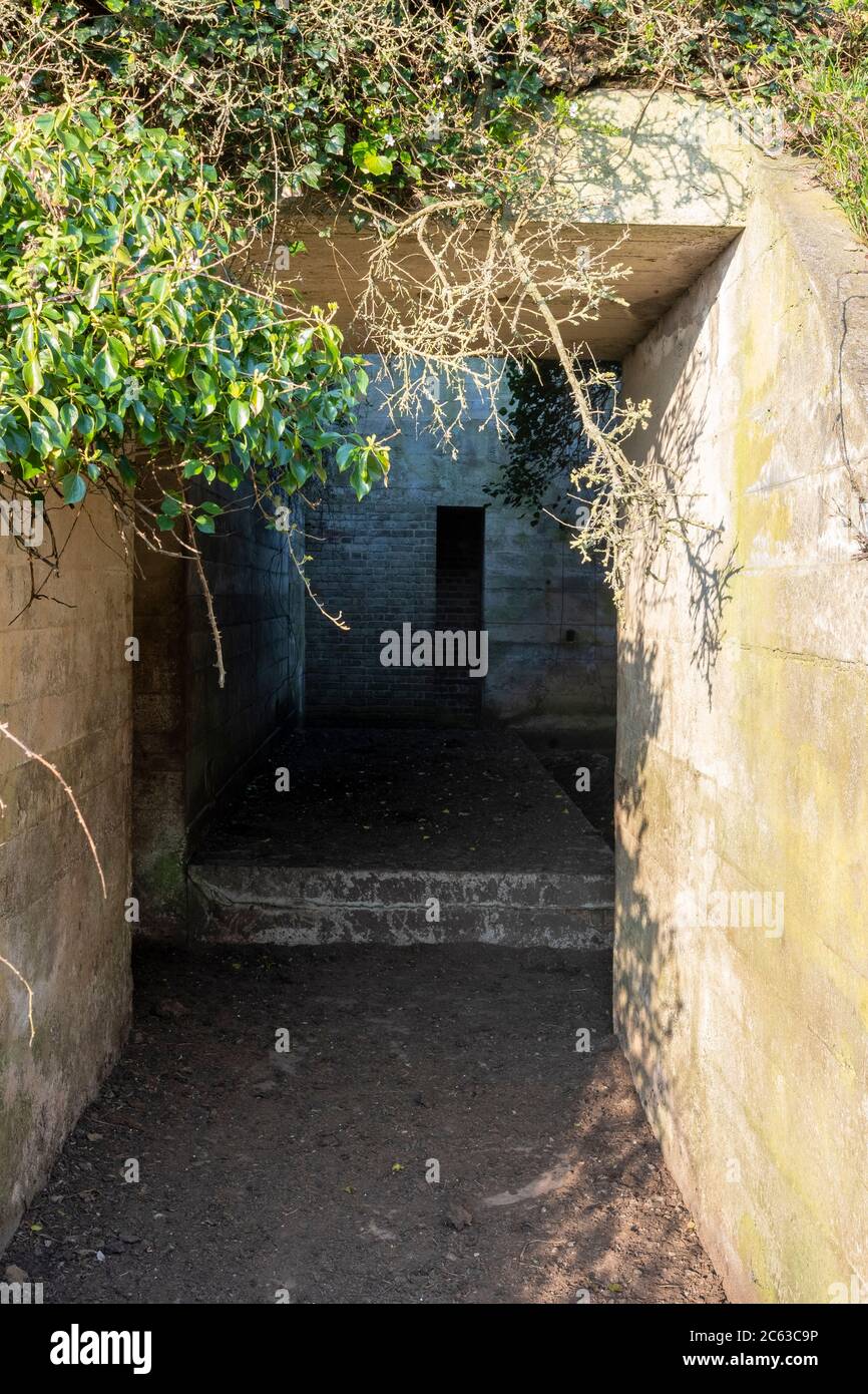 Second World War bunker on farmland in South Devon Stock Photo - Alamy