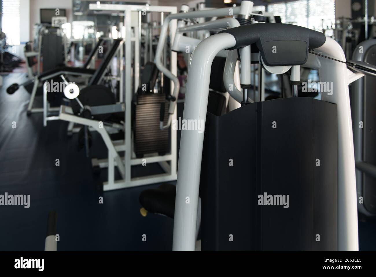 Equipment And Machines At The Modern Gym Room Fitness Center Stock ...