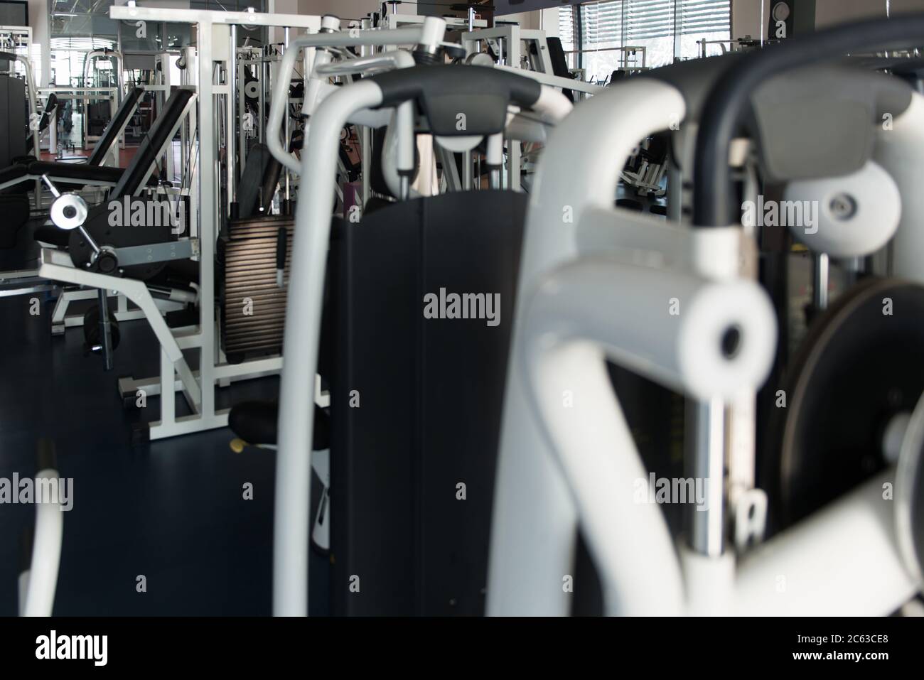 Equipment And Machines At The Modern Gym Room Fitness Center Stock ...