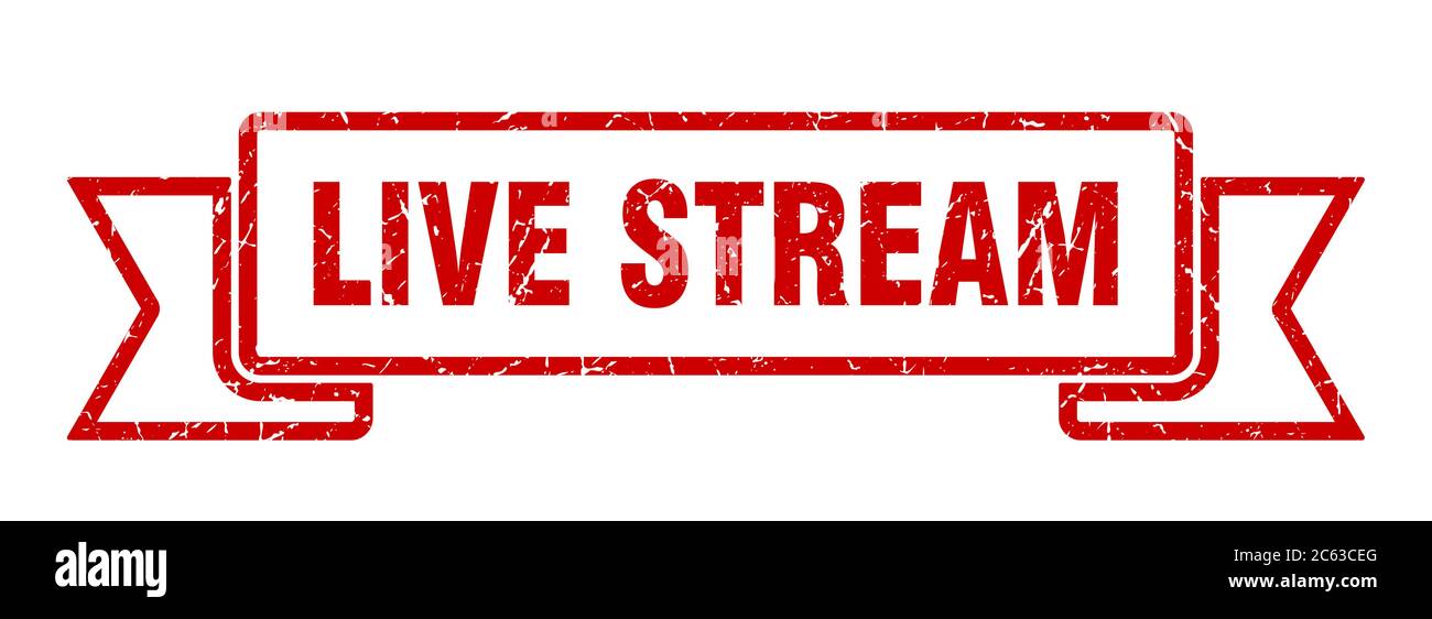 live stream ribbon. live stream grunge band sign. live stream banner ...