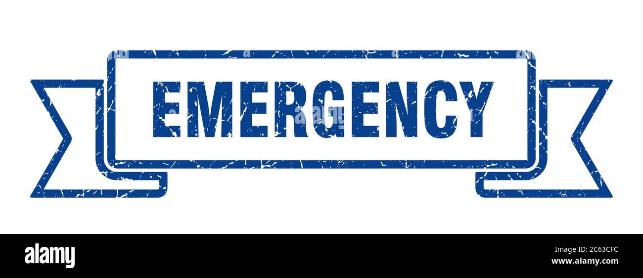 emergency ribbon. emergency grunge band sign. emergency banner Stock ...