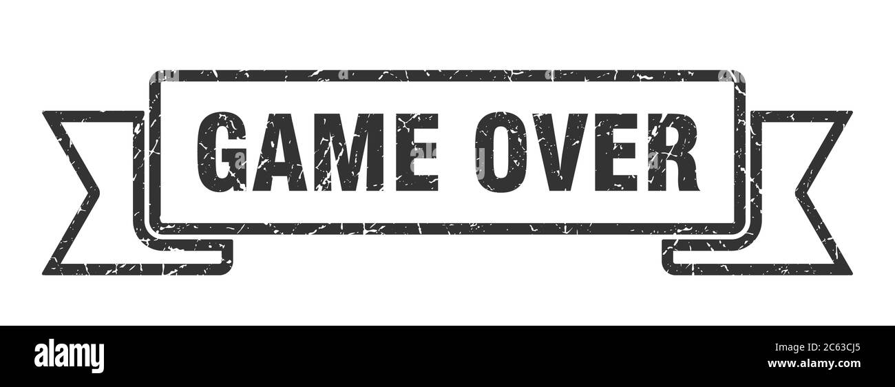 game over ribbon. game over grunge band sign. game over banner Stock ...