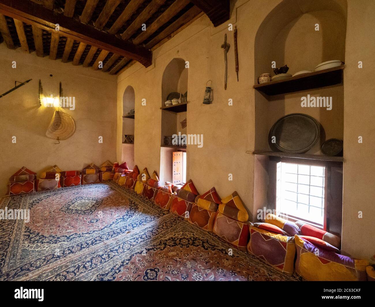 Interior view of the Nizwa Fort, Nizwa, Sultanate of Oman Stock Photo ...
