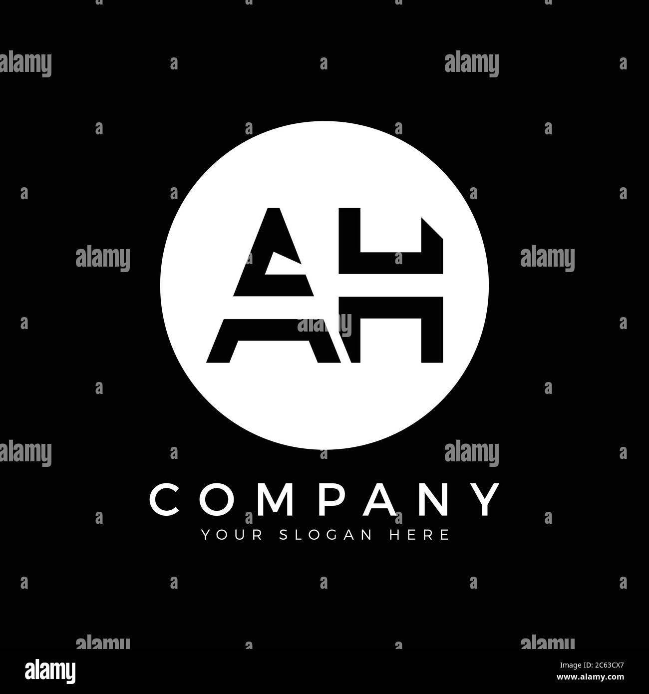 AH Logo Design Business Typography Vector Template. Creative Linked ...