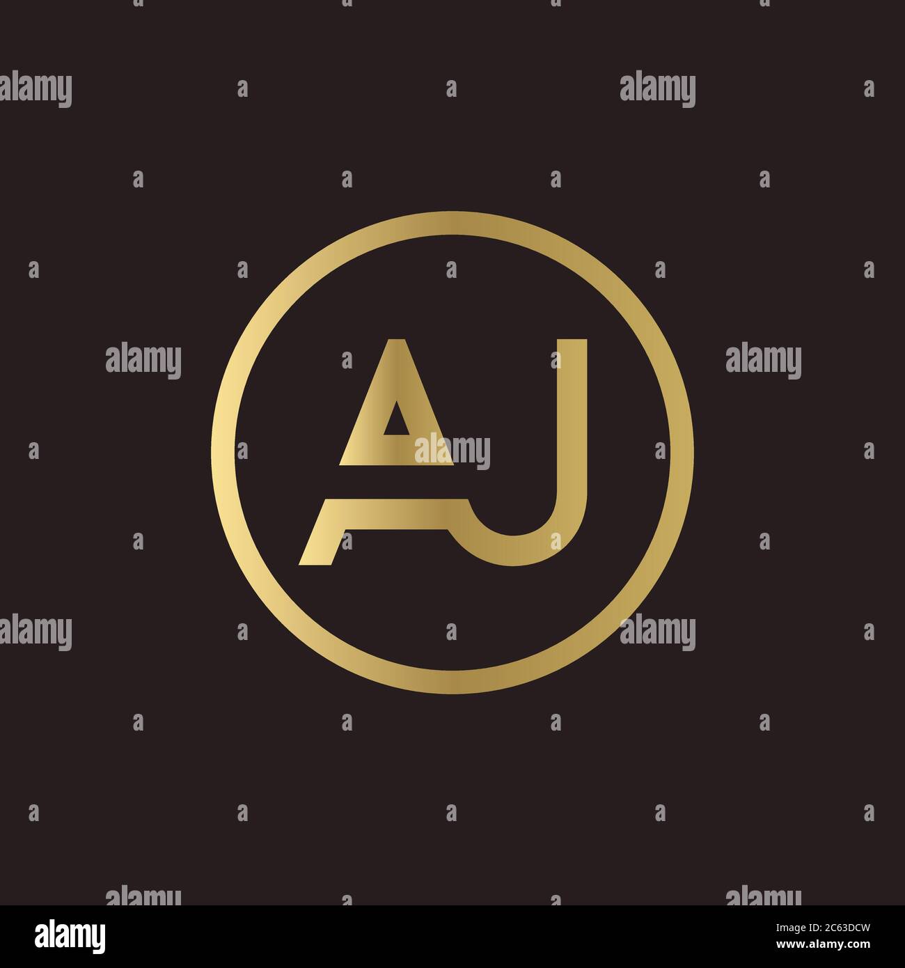 AJ Logo Design Business Typography Vector Template. Creative Linked ...