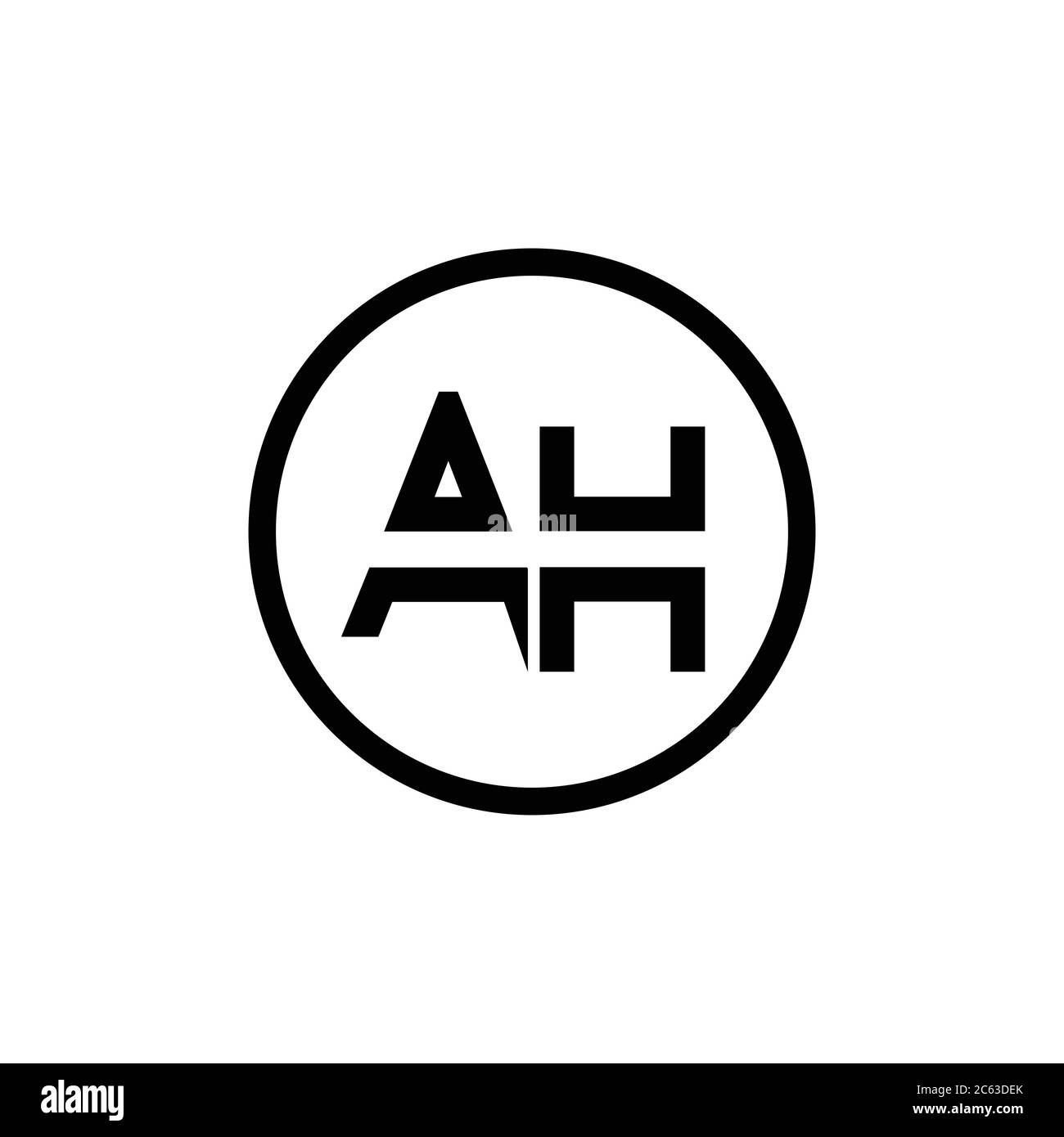 Logo and symbol design with alphabet ah and letters Cut Out Stock ...
