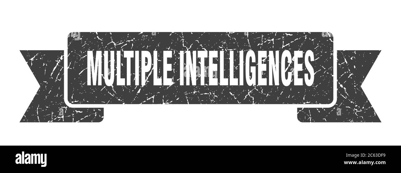 multiple intelligences ribbon. multiple intelligences grunge band sign ...