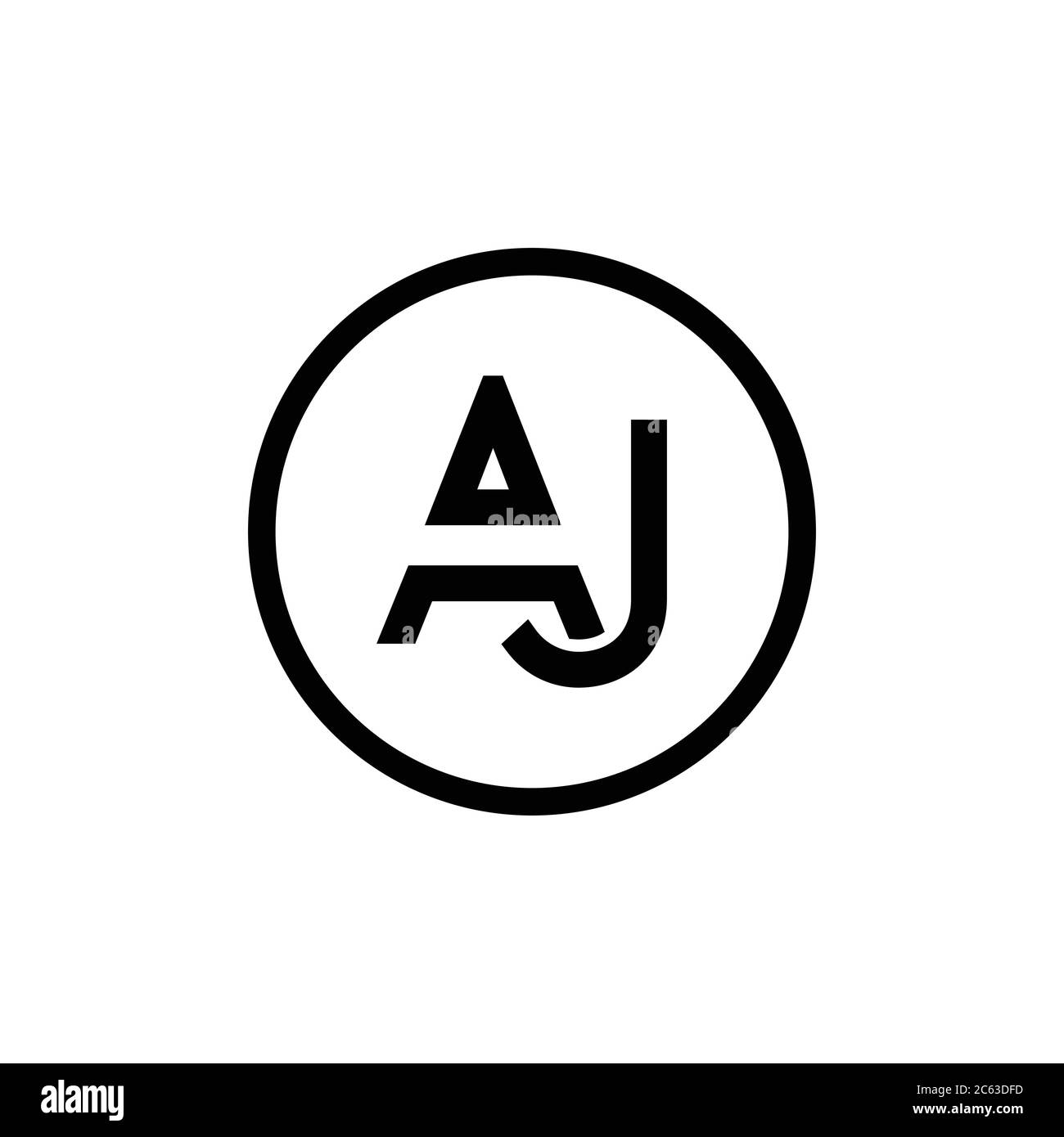 AJ Logo Design Business Typography Vector Template. Creative Linked ...