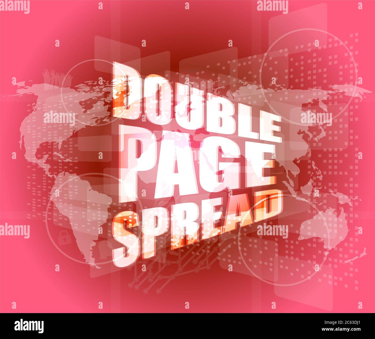 double page spread word on digital touch screen Stock Photo - Alamy