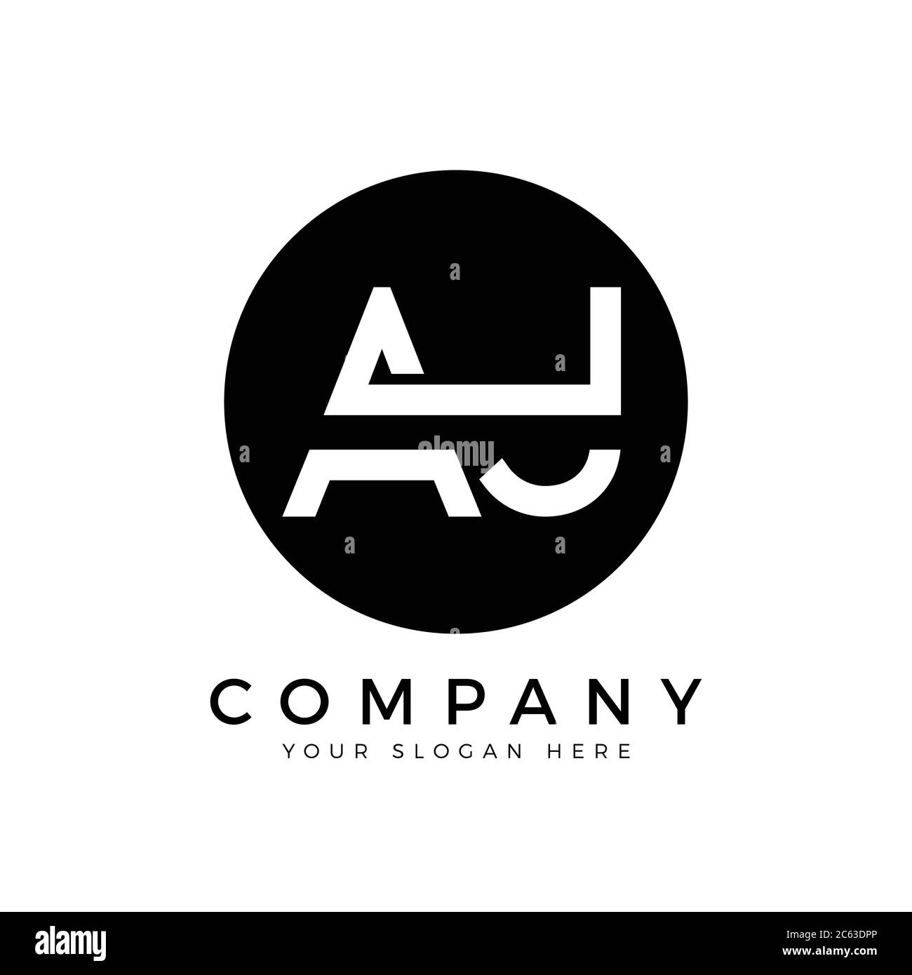 AJ Logo Design Business Typography Vector Template. Creative Linked ...